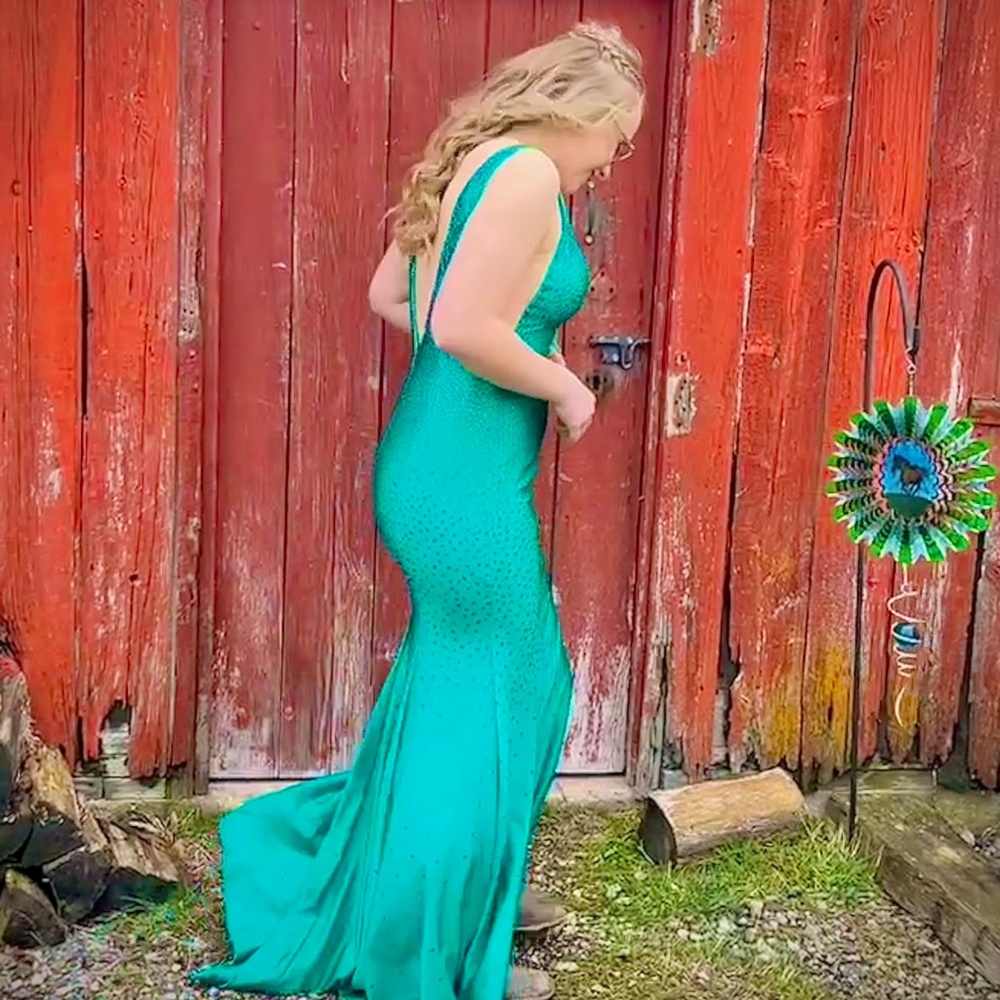 Johnathon Kayne Crystal Jade Green Prom Dress - Gem